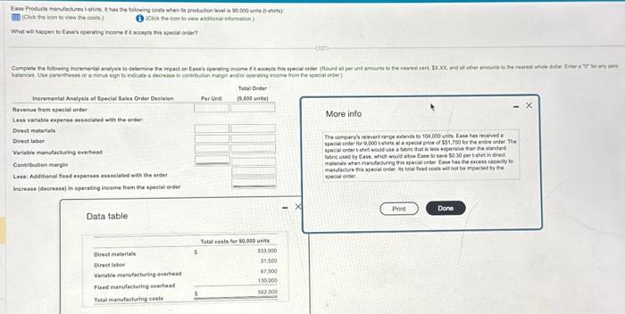 Solved More info ajecous onser Data table | Chegg.com