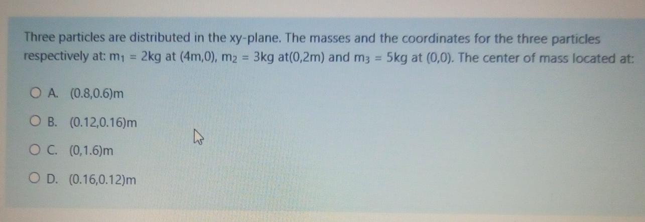 Solved Three particles are distributed in the xy-plane. The | Chegg.com