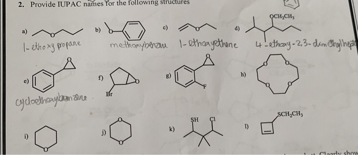 Solved 2. Provide IUPAC names for the following structures | Chegg.com