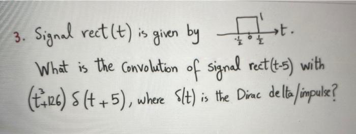 Solved 3. Signal rect(t) is given by What is the convolution | Chegg.com