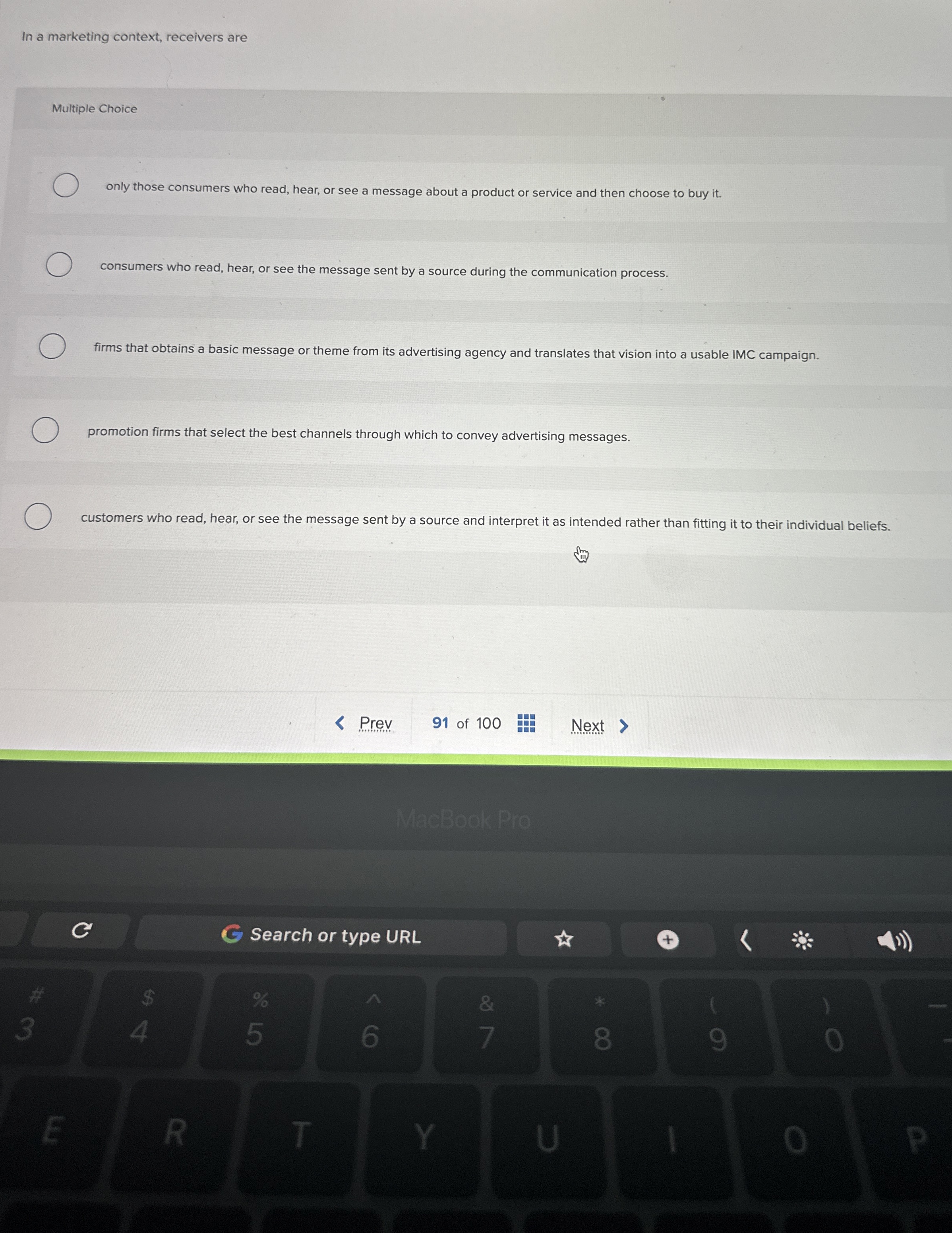 Solved In a marketing context, receivers areMultiple | Chegg.com