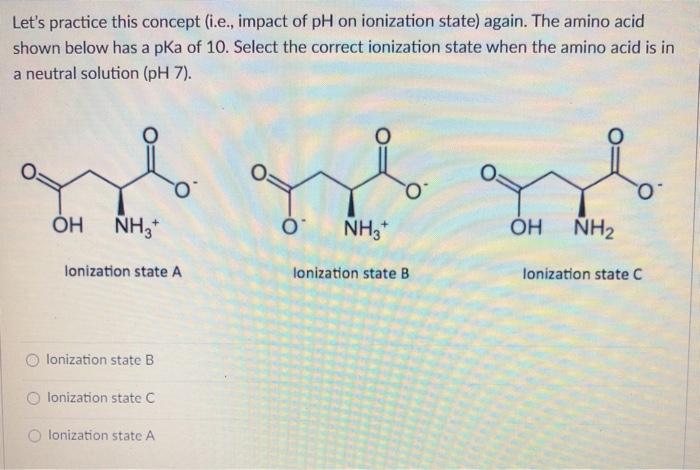 Solved Let's practice this concept (i.e., impact of pH on | Chegg.com