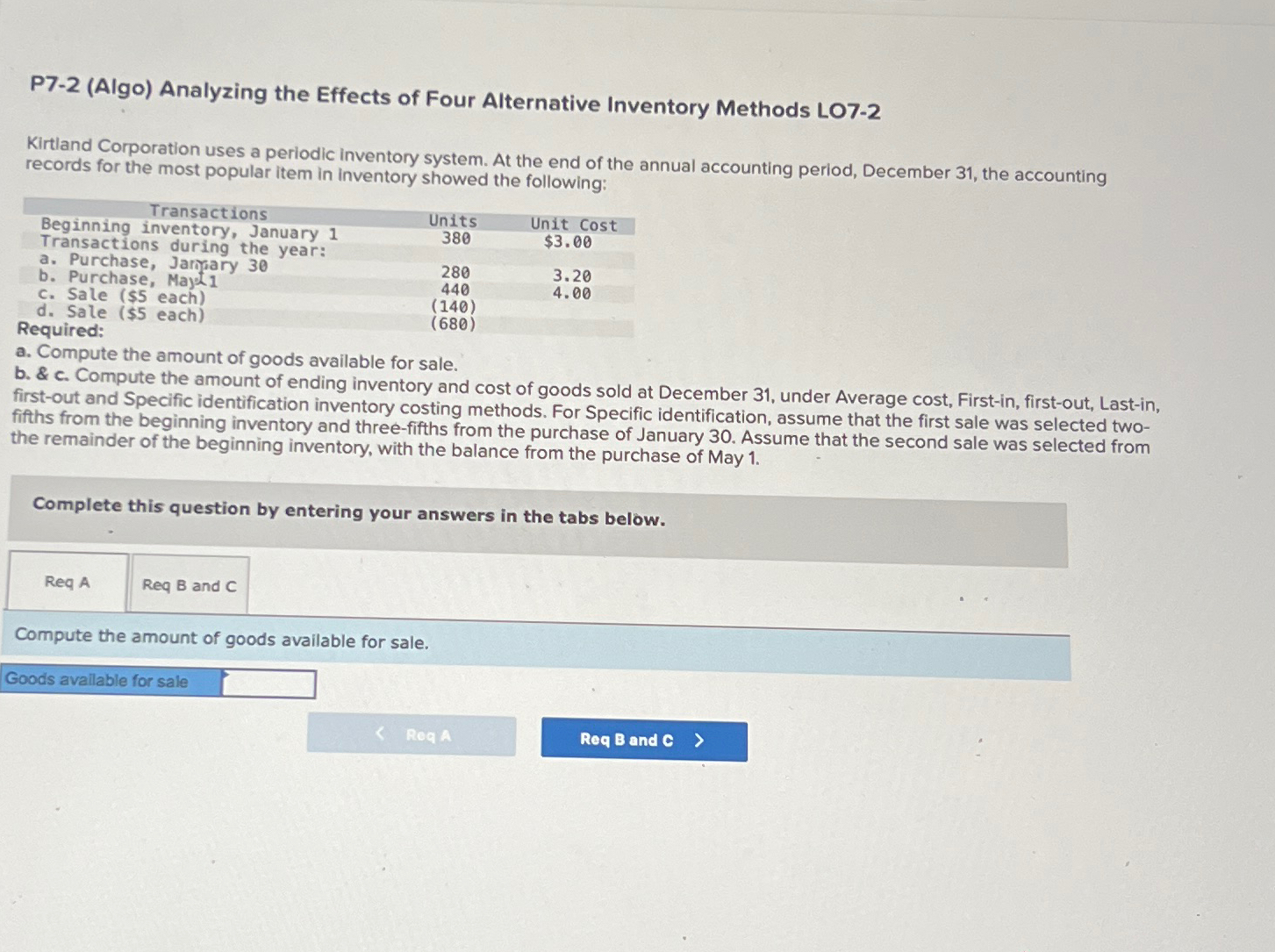 Solved P7-2 (Algo) ﻿Analyzing the Effects of Four | Chegg.com