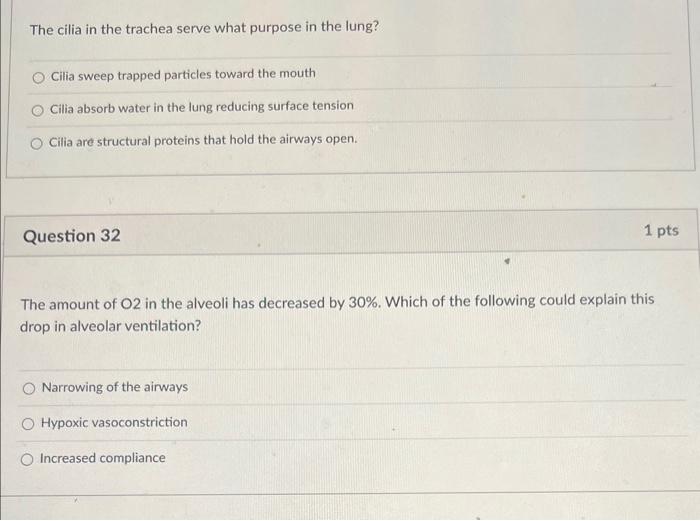 Solved The cilia in the trachea serve what purpose in the | Chegg.com