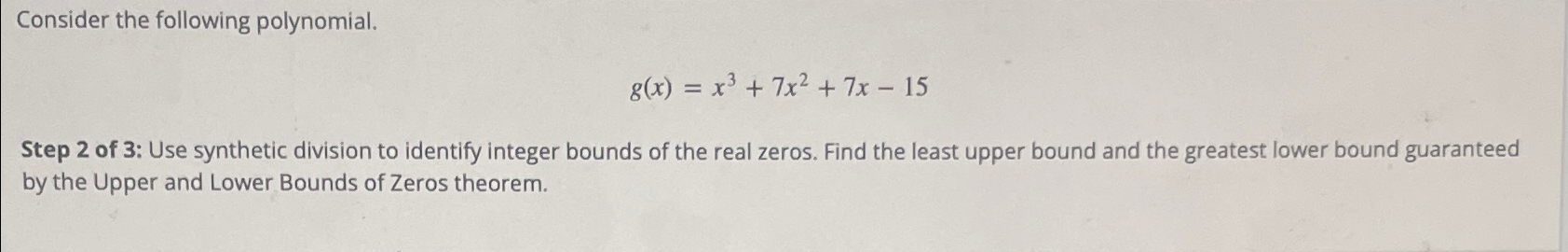 Solved Consider the following | Chegg.com