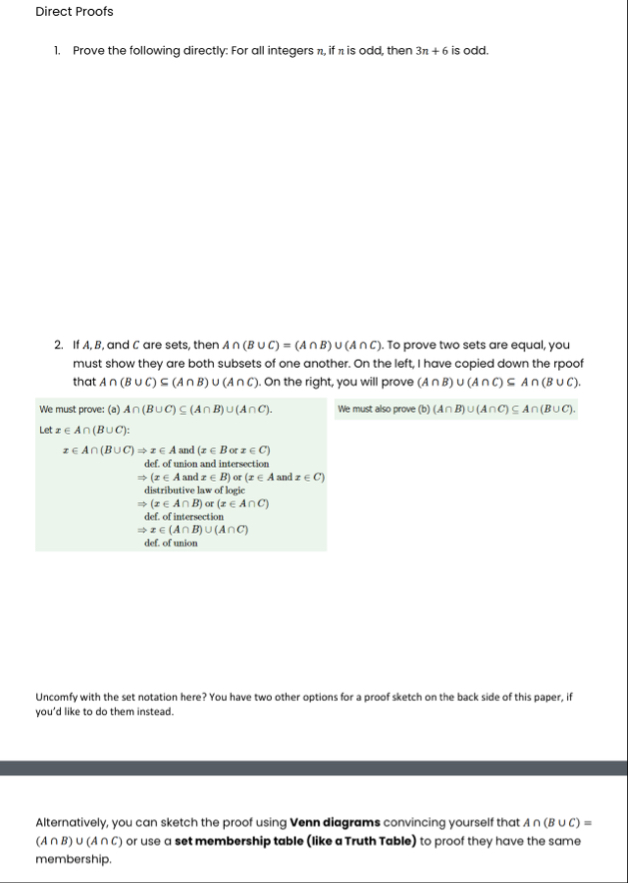 Direct ProofsProve the following directly: For all | Chegg.com