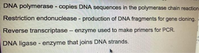 Solved Which of the following tools of recombinant DNA | Chegg.com