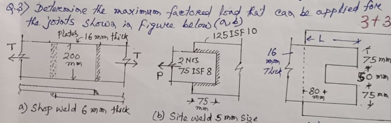 Solved Q.3) ﻿Deteremine the maximum factored load that can | Chegg.com