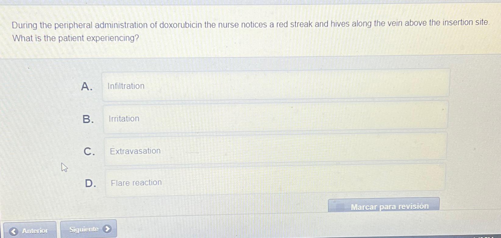 Solved During the peripheral administration of doxorubicin | Chegg.com