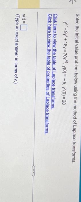 Solved Solve the initial value problem below using the | Chegg.com