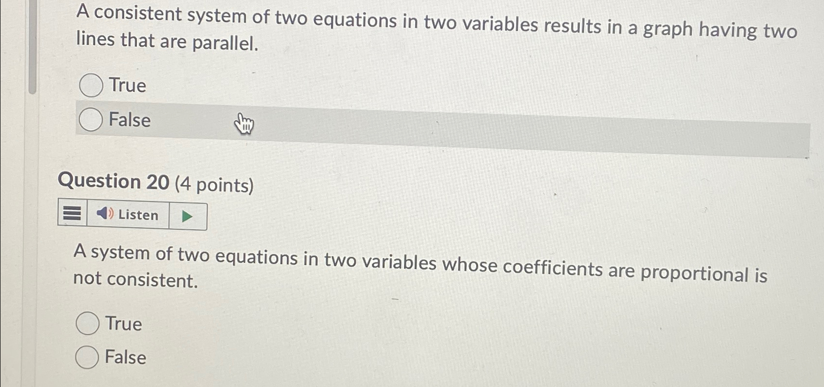 Solved A consistent system of two equations in two variables | Chegg.com