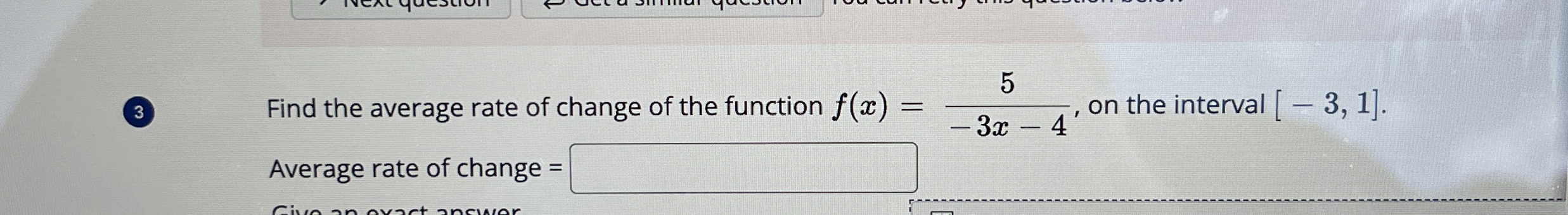 Solved 3 ﻿Find the average rate of change of the function | Chegg.com