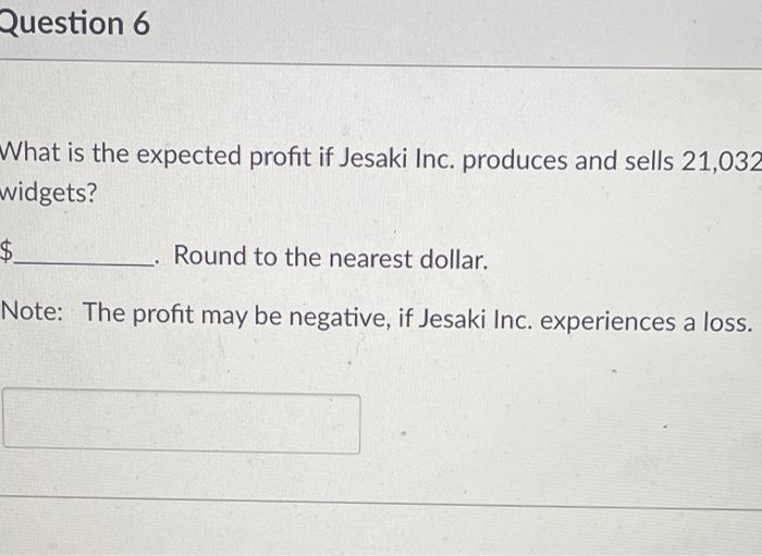 Solved Jesaki Inc. is trying to enter the widget market. The | Chegg.com