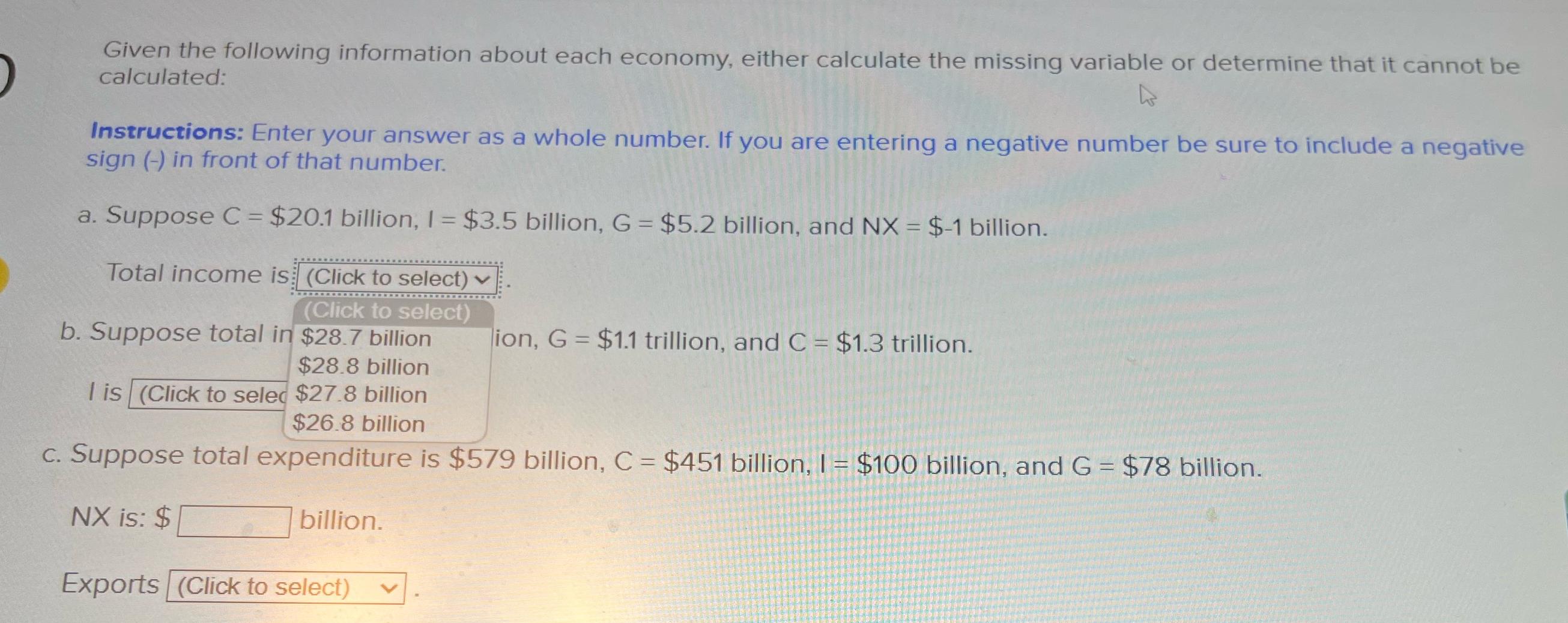 Solved Given the following information about each economy, | Chegg.com