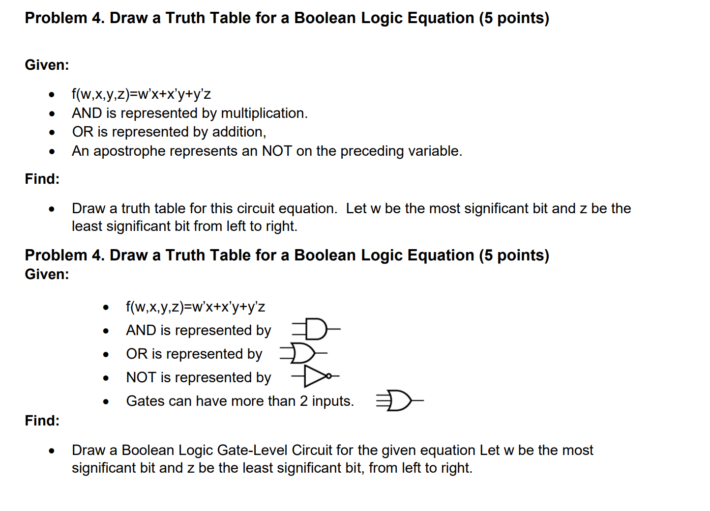 Solved Problem 4. ﻿Draw a Truth Table for a Boolean Logic | Chegg.com