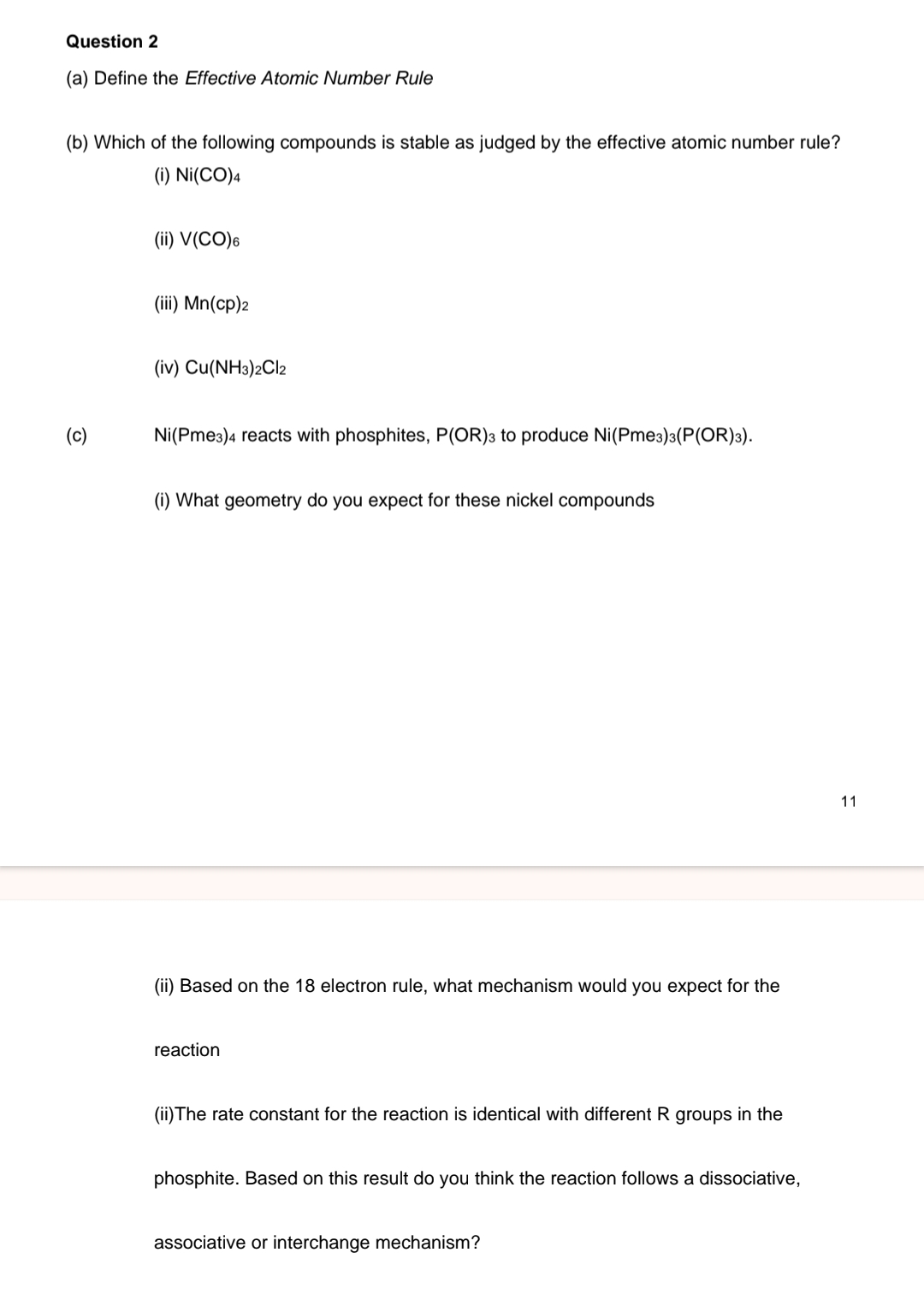 Solved Question 2(a) ﻿Define the Effective Atomic Number | Chegg.com