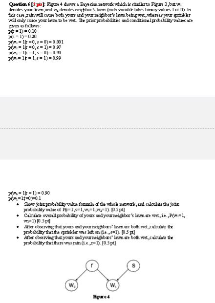 Solved Quetian 6 [2 ﻿pts] ﻿Figure 4 ﻿shows a Bayesian | Chegg.com