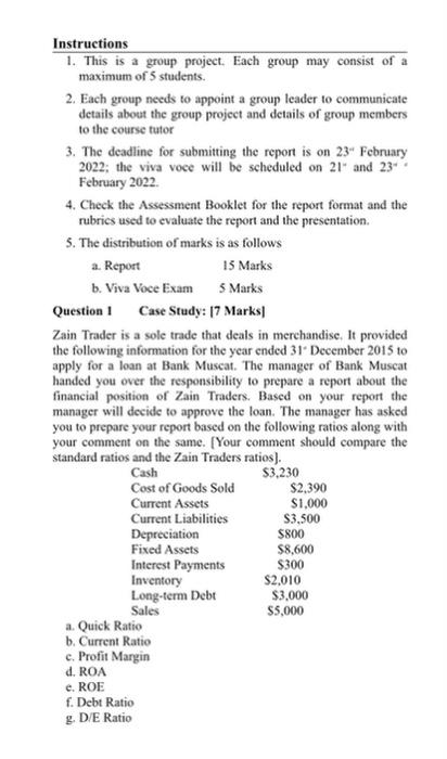 Solved Instructions 1. This is a group project. Each group | Chegg.com