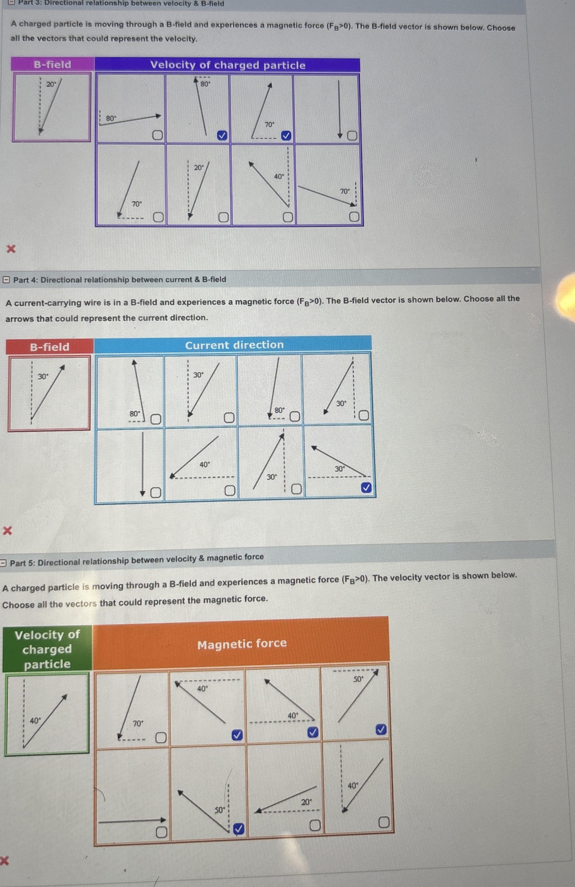 Solved Part 3: Directional relationship between velocity & | Chegg.com