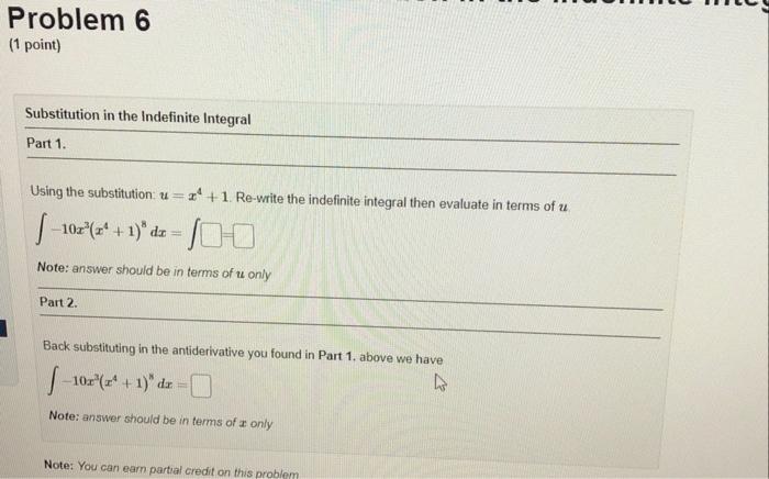 Solved Using the substitution: u=x4+1. Re-write the | Chegg.com