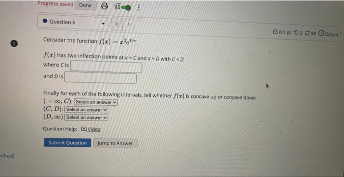 Solved Consider the function f(x)=x2e10x. f(x) has two | Chegg.com