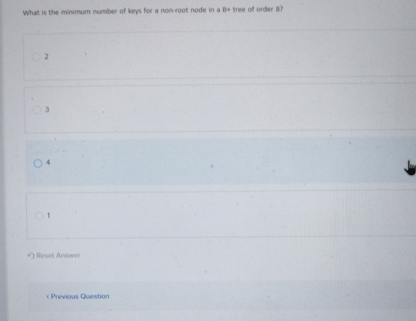 Solved What is the minimum number of keys for a non-root | Chegg.com