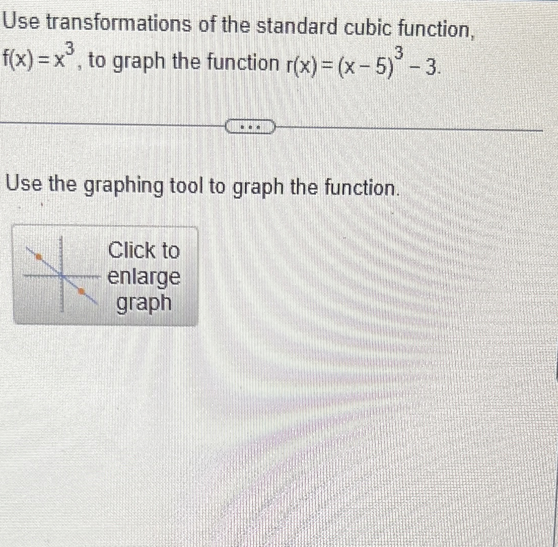 Solved Use transformations of the standard cubic function, | Chegg.com
