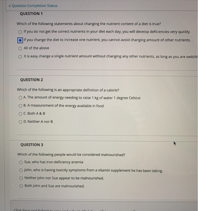 Solved Question Completion Status: QUESTION 1 Which of the | Chegg.com