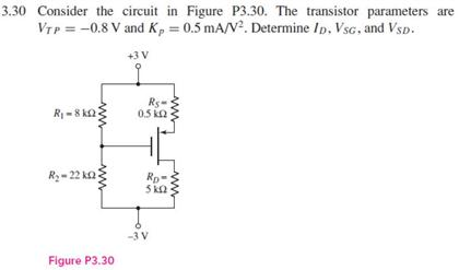 Solved Consider the circuit in Figure P3.30. The transistor | Chegg.com