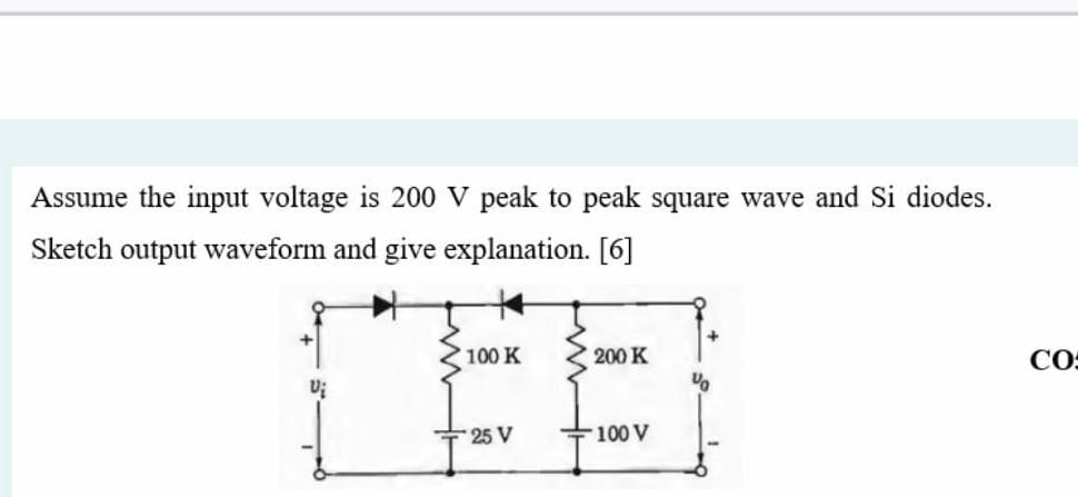 Solved Assume the input voltage is 200 V peak to peak square | Chegg.com