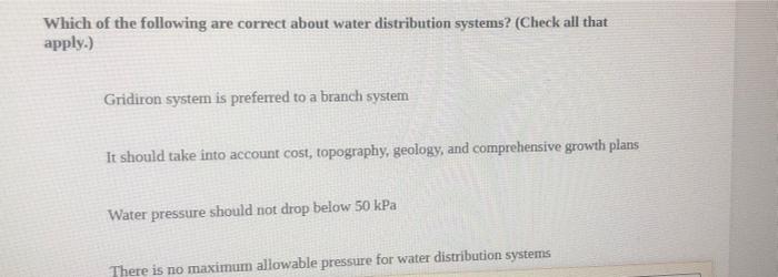 Solved Which of the following are correct about water | Chegg.com