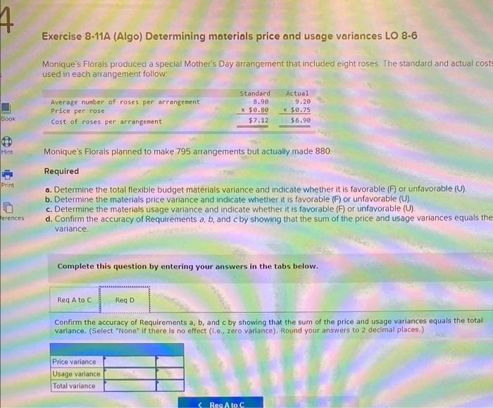 Solved 4 Exercise 8-11A (Algo) Determining materials price | Chegg.com