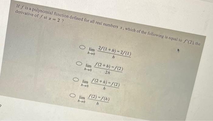 Solved If f is a polynomial function defined for all real | Chegg.com