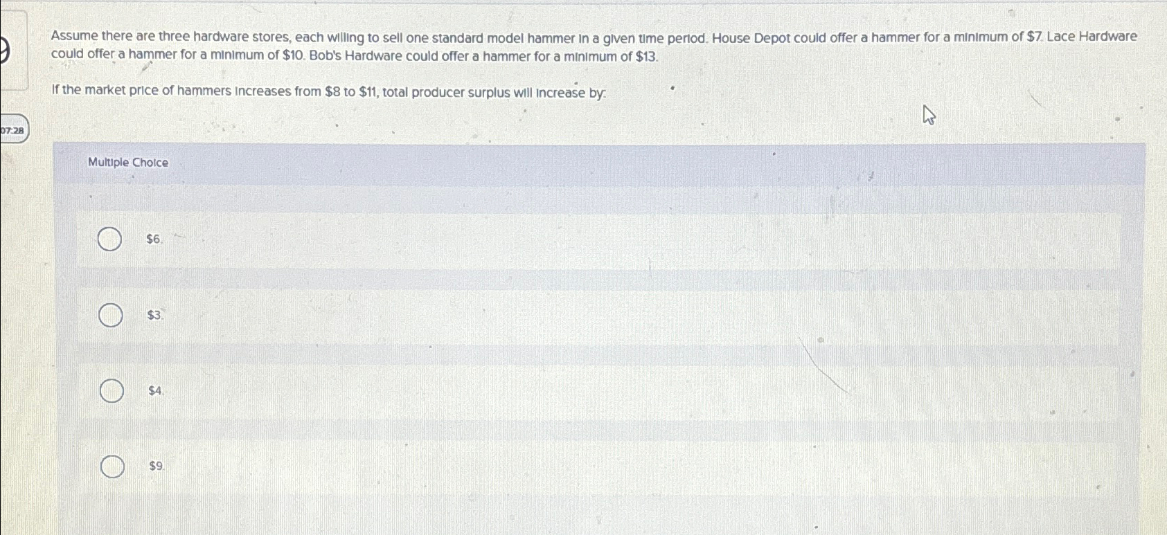 Solved Assume there are three hardware stores, each willing | Chegg.com