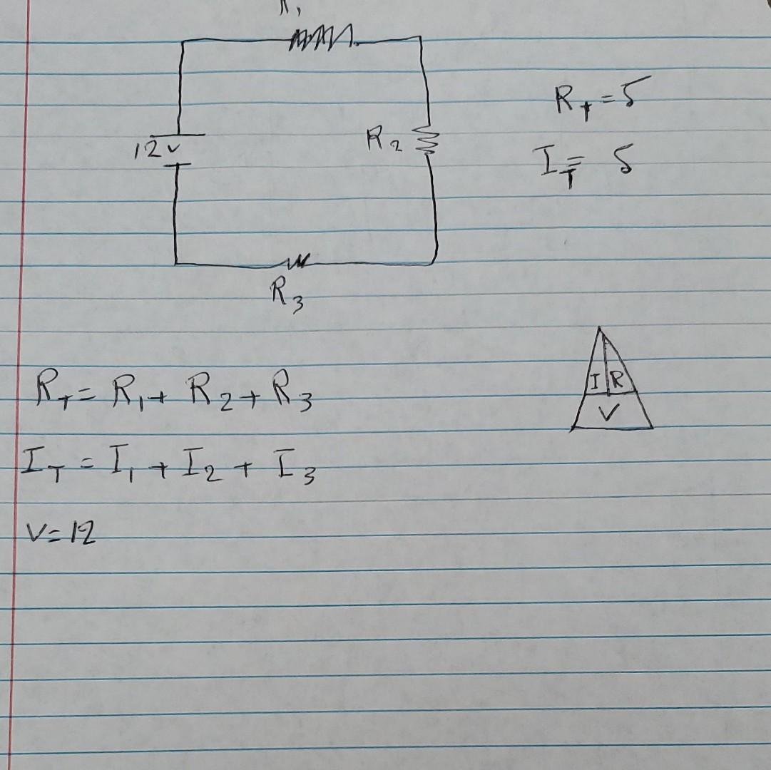 Solved R = 5 I s 12v R. R3 R = R + R2 + R3 IR I, - I + Iz & | Chegg.com