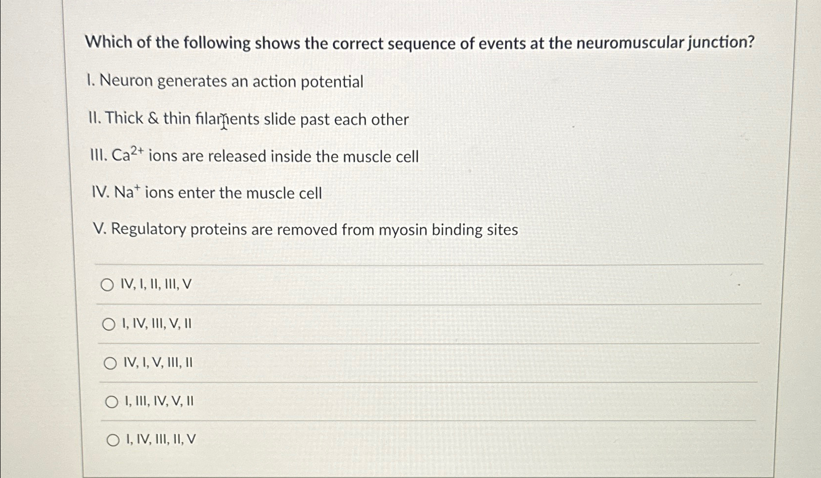 Solved Which of the following shows the correct sequence of | Chegg.com