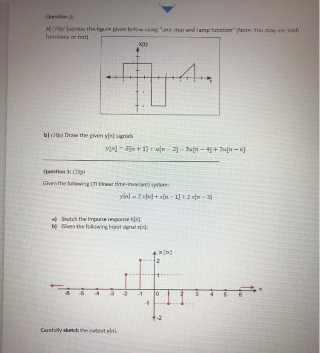 Solved Question 2: a) (10p) Express the figure given below | Chegg.com