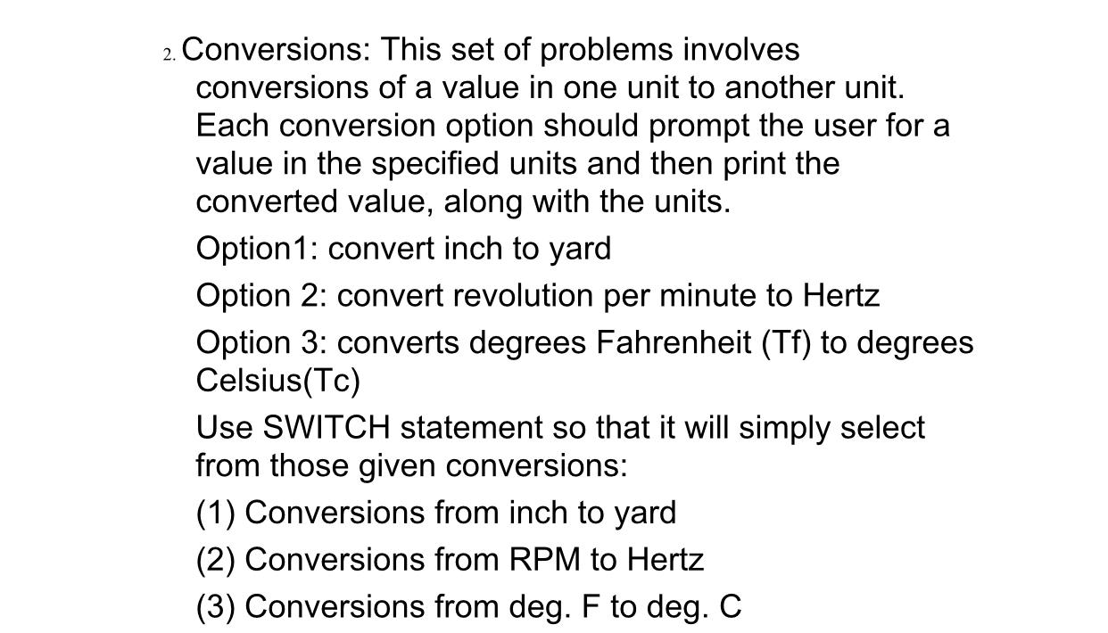 Solved Conversions: This set of problems involves | Chegg.com