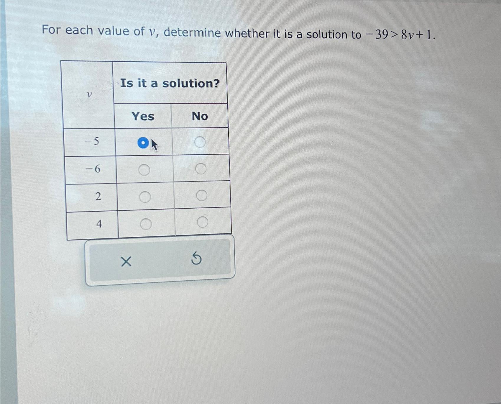 Solved For each value of v, ﻿determine whether it is a | Chegg.com