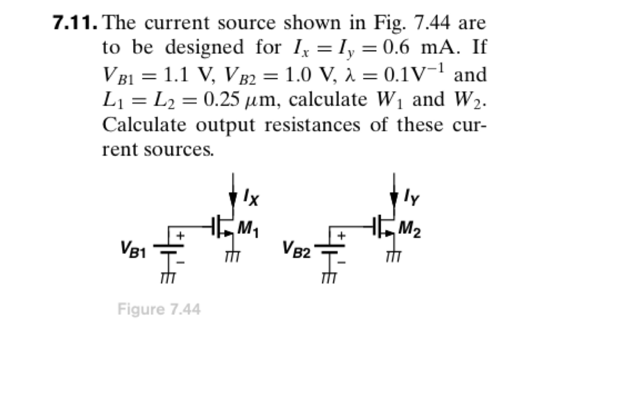Solved 7.11. ﻿The current source shown in Fig. 7.44 ﻿are to | Chegg.com
