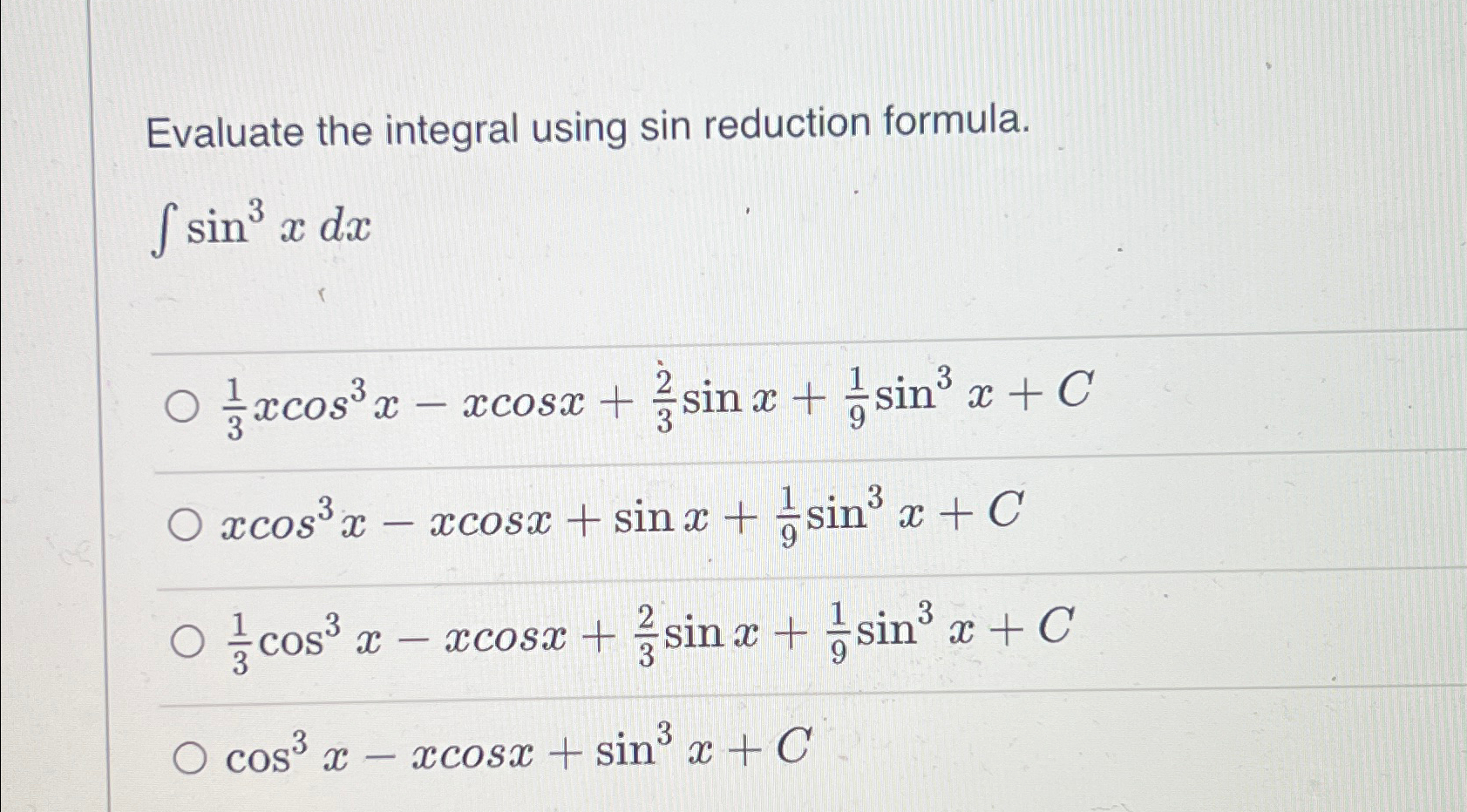 Solved Evaluate the integral using sin reduction | Chegg.com