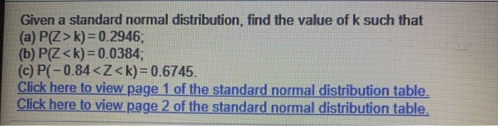 Solved Given a standard normal distribution, find the value | Chegg.com