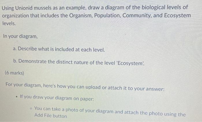 Using Unionid mussels as an example, draw a diagram | Chegg.com
