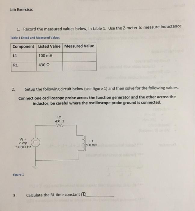 Solved Lab Exercise: 1. Record the measured values below, in | Chegg.com