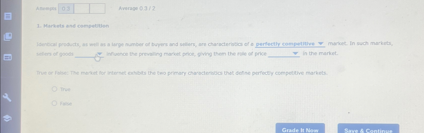 Solved Attempts 0.3Average 0.32Markets and | Chegg.com