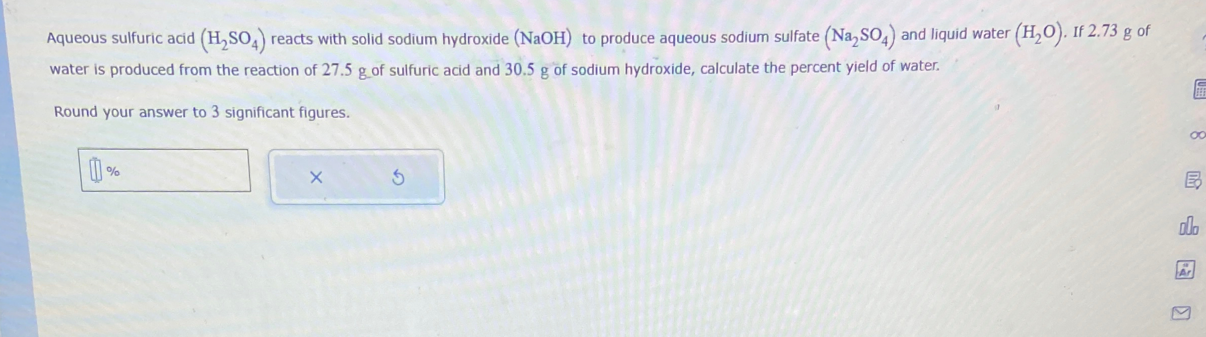 Solved Aqueous sulfuric acid (H2SO4) ﻿reacts with solid | Chegg.com