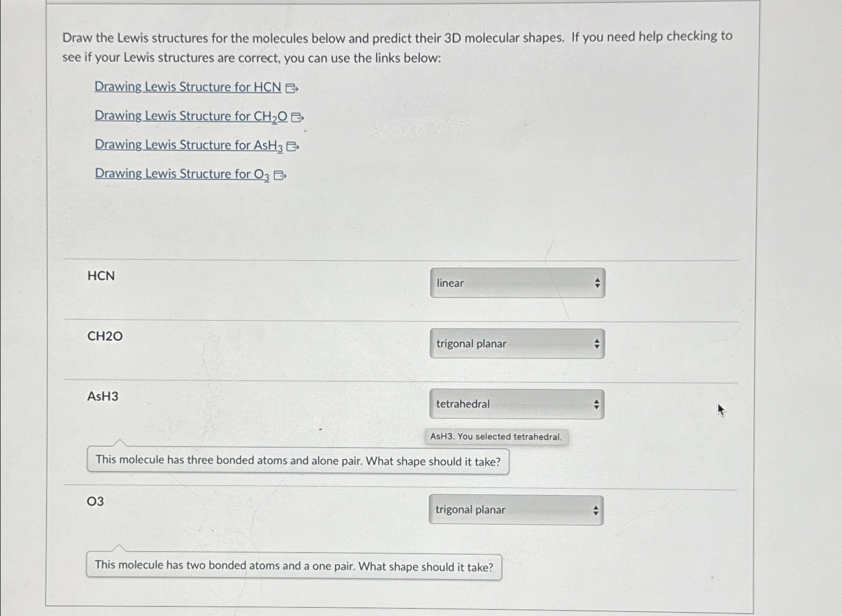 Draw the Lewis structures for the molecules below and | Chegg.com