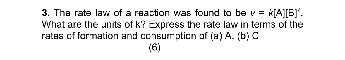 Solved The rate law of a reaction was found to be | Chegg.com