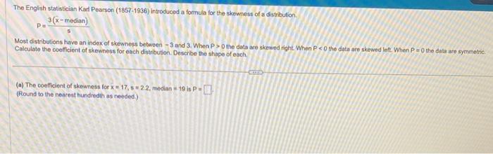 Solved The English statistician Karl Pearson (1857-1936) | Chegg.com