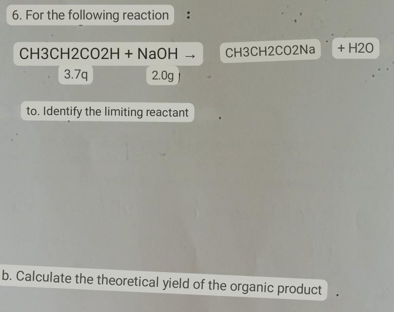 Solved b. Calculate the theoretical yield of the organic | Chegg.com